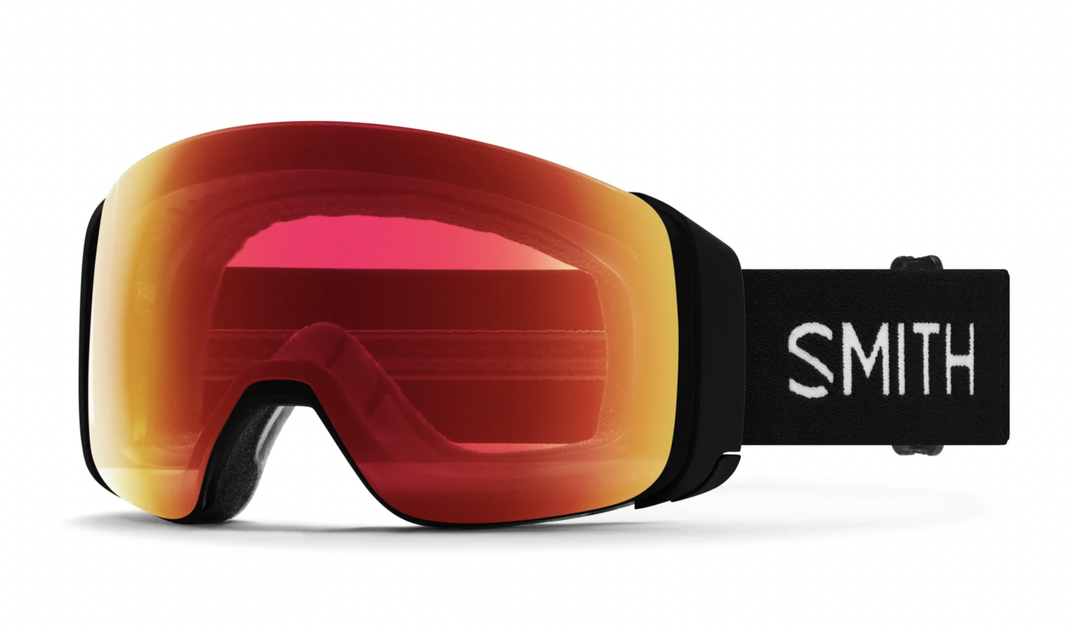 Smith 4D Mag Goggle - Low Bridge Fit, Black W/ChromaPop Everyday Red M ...